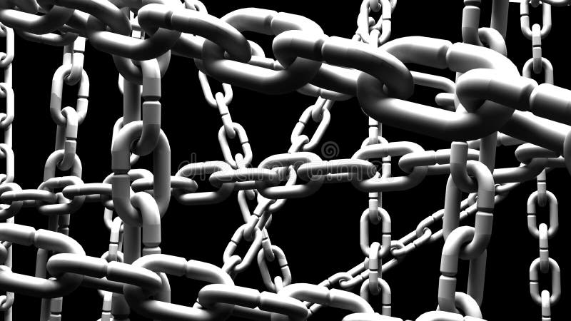 White Chains on Black Background. Stock Illustration - Illustration of ...