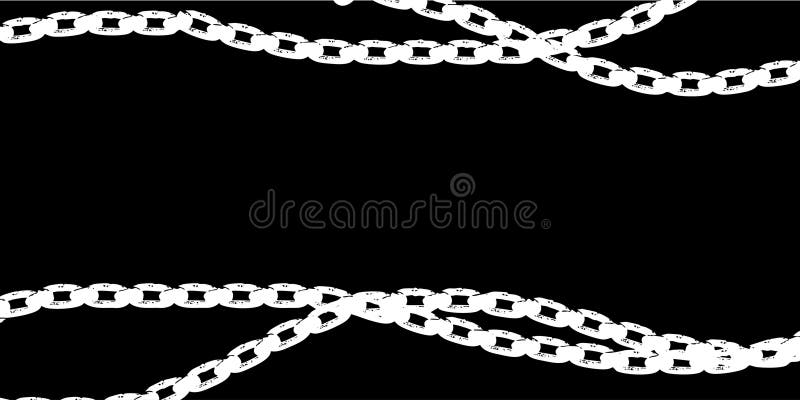 White Chains Hanging on Black Background Creating a Frame Stock ...