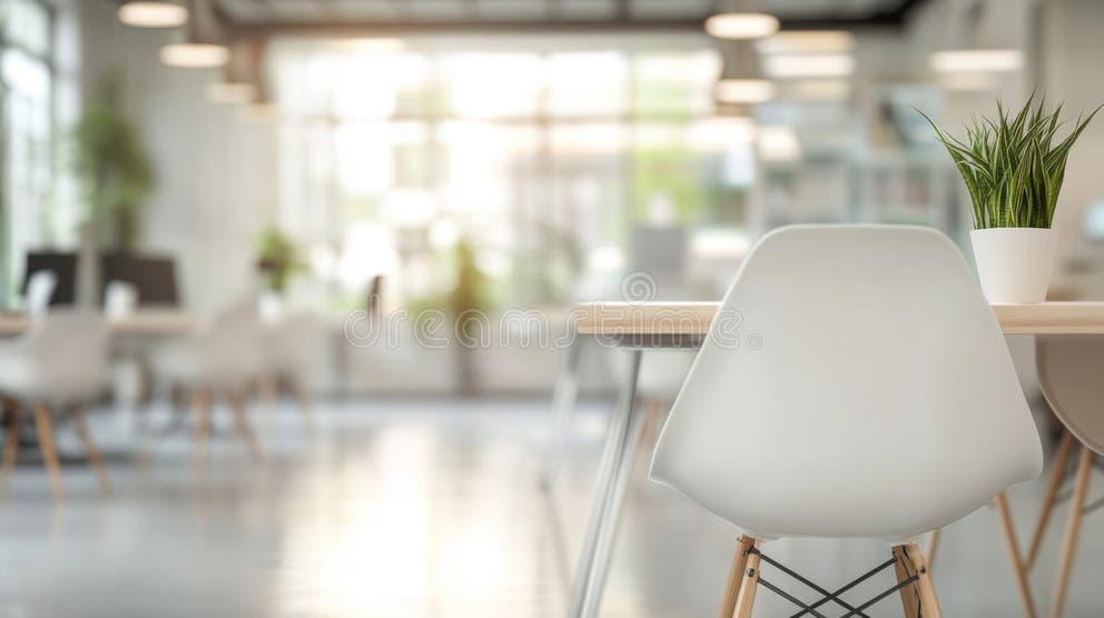 White Chair Back in a Modern Office Setting Stock Illustration ...