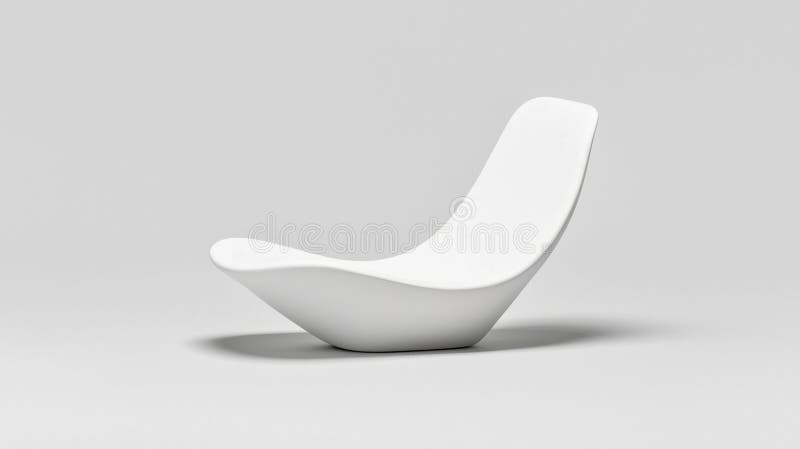 A White Chair with a Curved Backrest and Seat. Stock Image - Image of ...