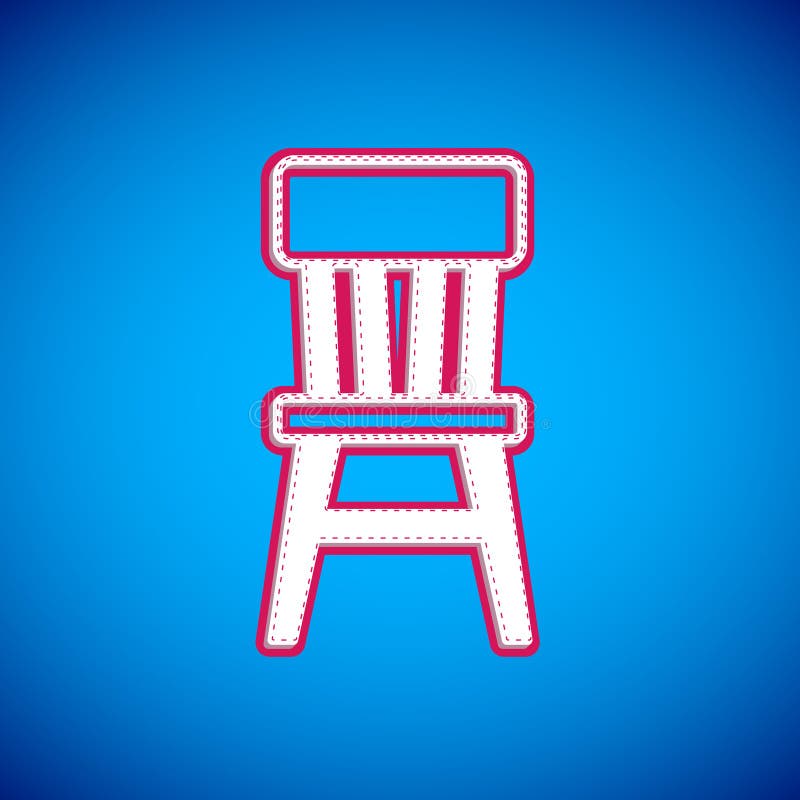 White Chair Icon Isolated on Blue Background. Vector Stock Vector ...