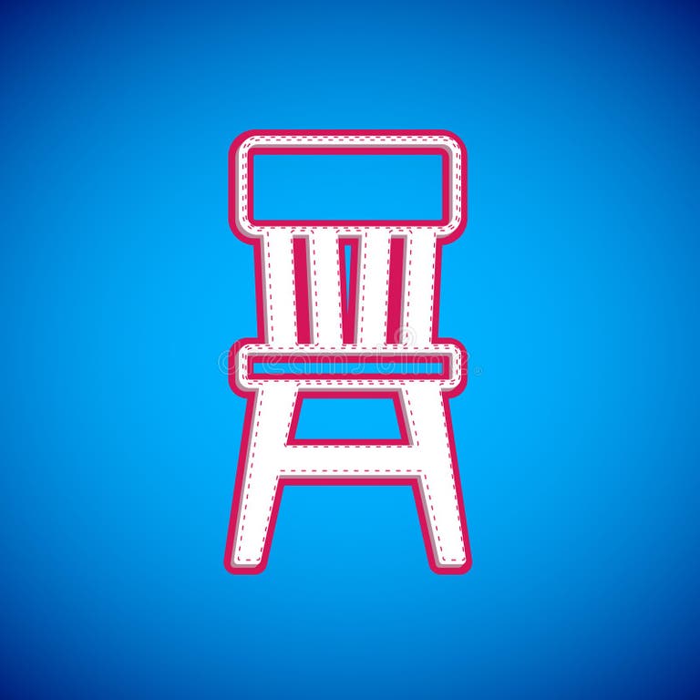 White Chair Icon Isolated on Blue Background. Vector Stock Vector ...