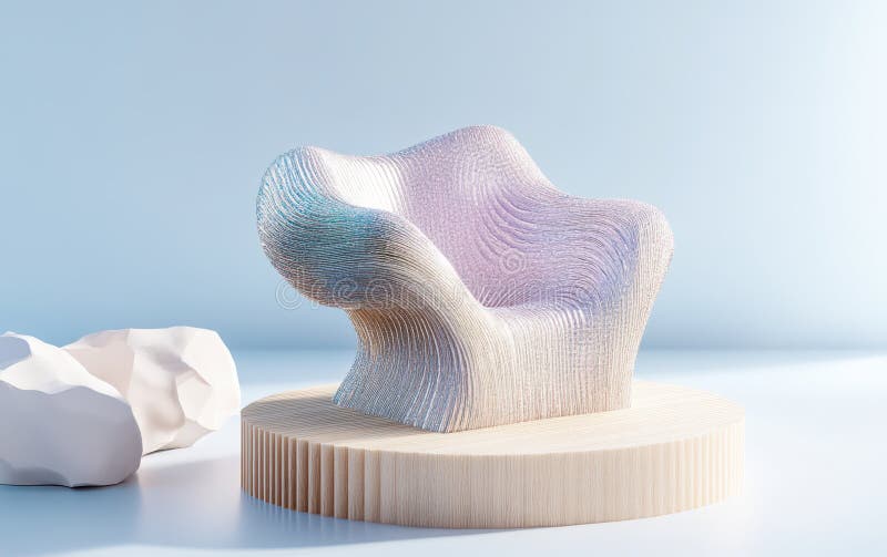 A White Chair and a White Paper Ball Sit on a Table, Creating a ...