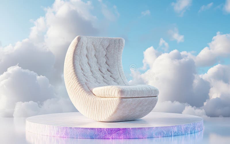 A White Chair Positioned on a Raised Platform, Highlighting Its Design ...