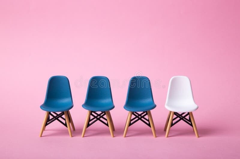 White Chair Standing Out from the Crowd. Business Concept Stock Photo ...
