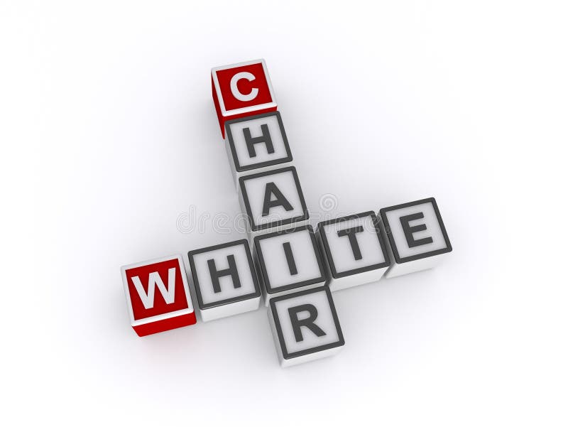 White Chair Word Block on White Stock Illustration - Illustration of ...