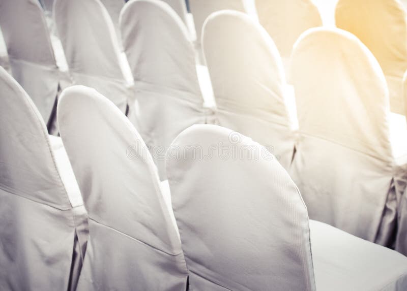 White Chairs for the Event or Wedding Reception Party. Stock Image ...