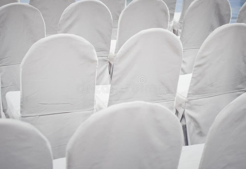 White Chairs for the Event or Wedding Reception Party. Stock Photo ...