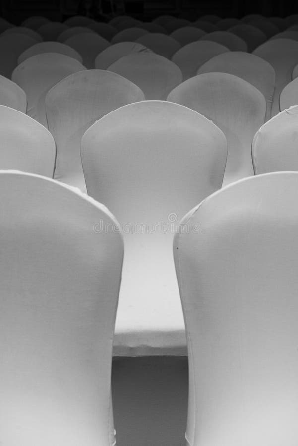 White Chairs Under Soft Light Stock Image - Image of ceremony, party ...