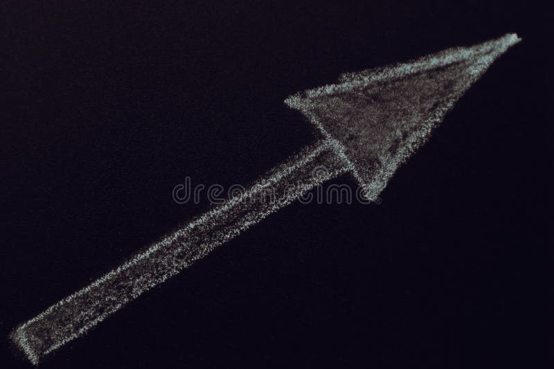 White Chalk Arrow. Arrow Mark Hand Draw. Chalkboard. Photo Stock Photo ...