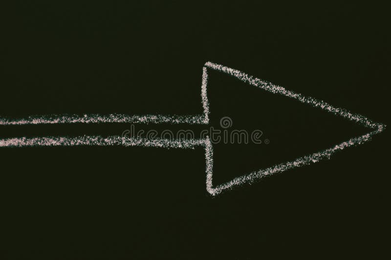 White Chalk Arrow. Arrow Mark Hand Draw. Chalkboard. Photo Stock ...