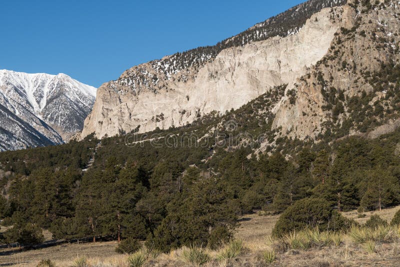 White Chalk Cliffs on Shoulder of Mount Princeton, Colorado. Stock ...