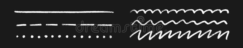 White Chalk Crayon Underline Elements Stock Vector - Illustration of ...