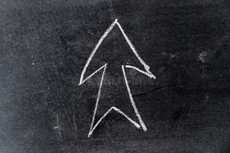 White Chalk Drawing in Arrow Shape on Black Board Background Stock ... White Chalk Drawing in Arrow Shape on Black Board Background Stock ...