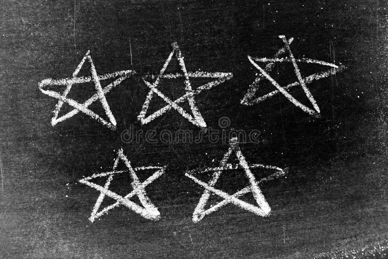 White Chalk Drawing in Star Shape on Blackboard Background Stock Photo ...