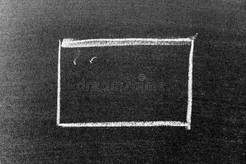 White Chalk Hand Drawing in Square or Banner Shape on Blackboard ...