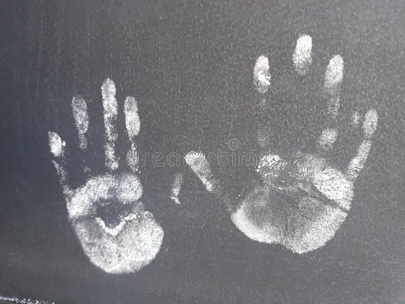 White chalk hand prints stock photo. Image of number - 244640838