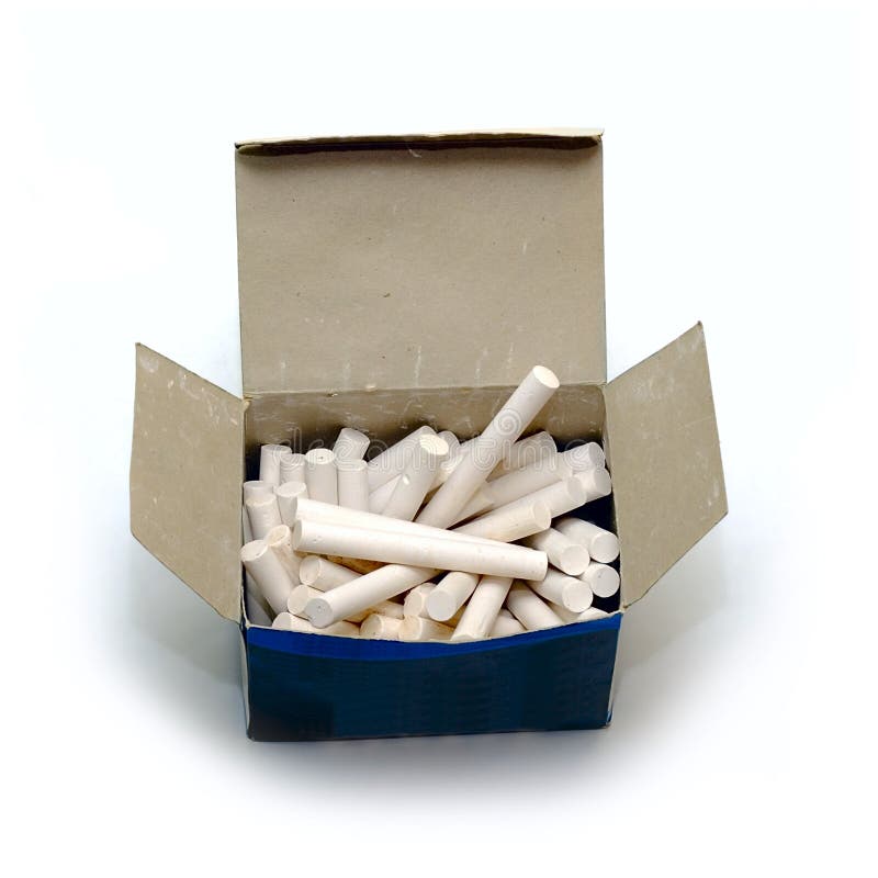 White Chalk Isolated on White Stock Image - Image of school, education ...