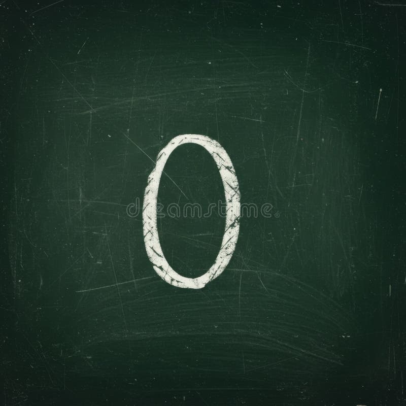 White Chalk Number Zero on Dark Green Chalkboard Stock Illustration ...