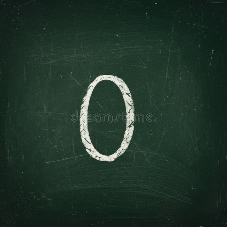 White Chalk Number Zero on Dark Green Chalkboard Stock Illustration ...