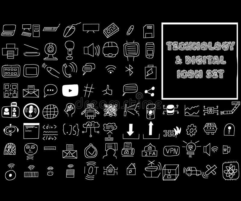 White Chalk Drawing Doodles Frame Calendar of 2023 Year on Black Board Stock Illustration ...