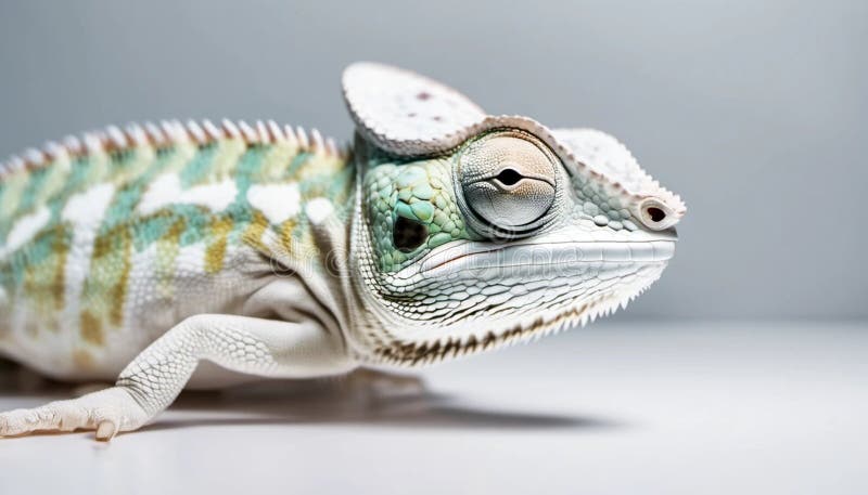 White Chameleon on White Background Stock Illustration - Illustration ...