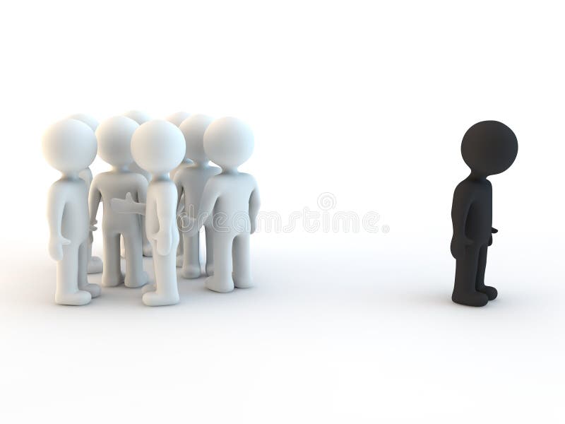 White Character and Exclusion Stock Illustration - Illustration of ...