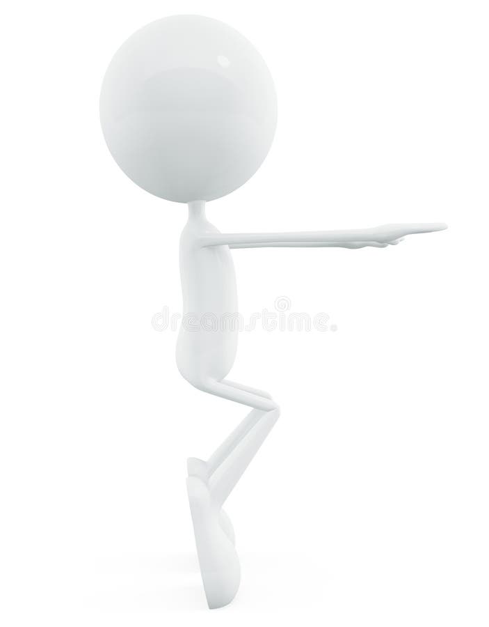 White Character with Exercise Pose Stock Illustration - Illustration of ...