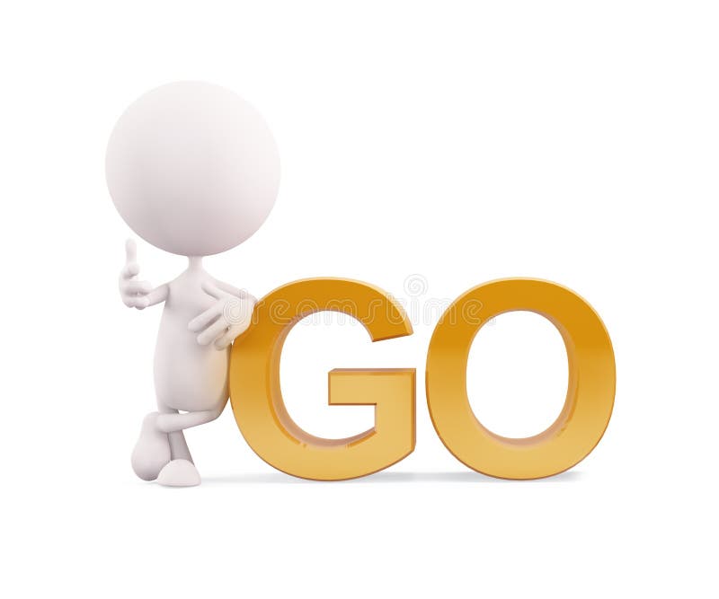 White character with go stock illustration. Illustration of negativity ...