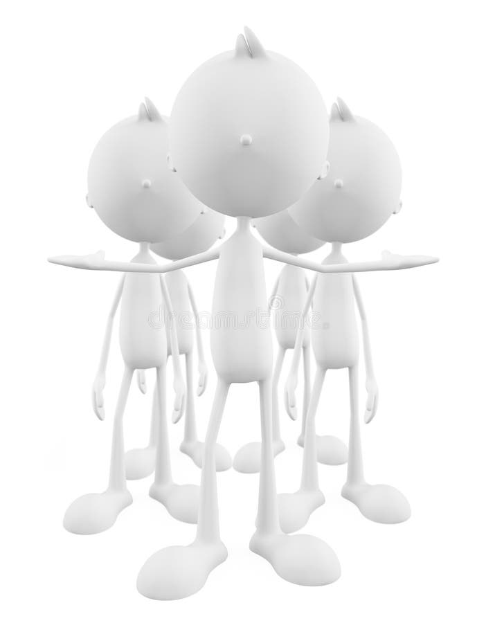 White Character with Group Pose Stock Illustration - Illustration of ...