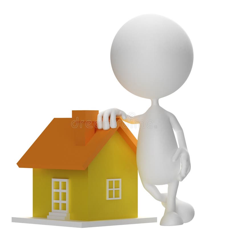 White Character with Thinking Pose Stock Illustration - Illustration of ...