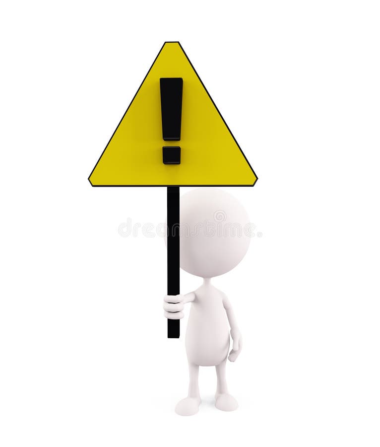 White man with sign board stock illustration. Illustration of notice ...