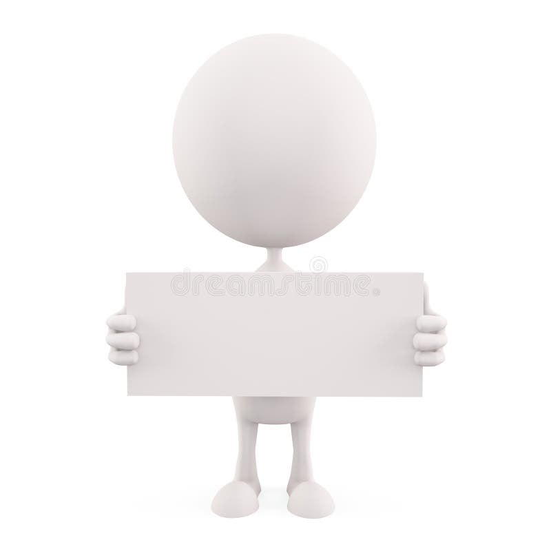White Character Illustration with White Board Stock Illustration ...