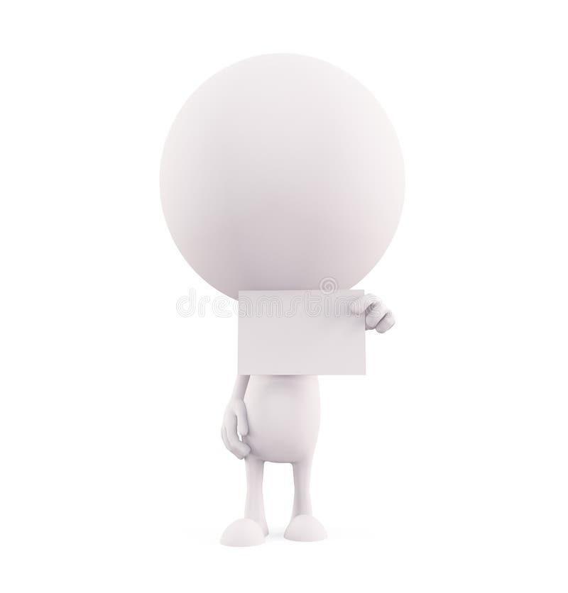 White Character Illustration with White Board Stock Illustration ...