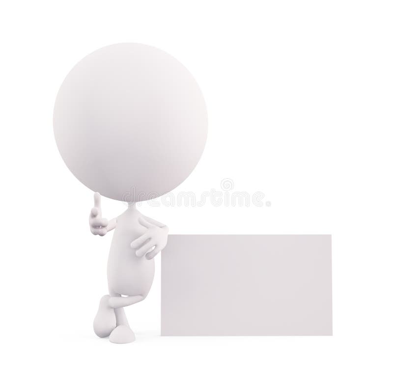 White Character with Thinking Pose Stock Illustration - Illustration of ...