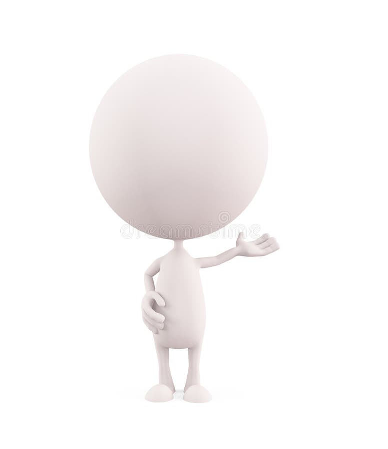 White Character with Presentation Stock Illustration - Illustration of ...