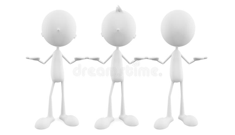 White Character with Presentation Pose Stock Illustration ...