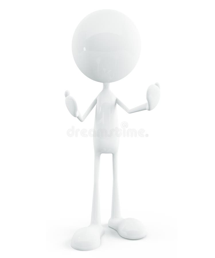 White Character with Presenting Pose Stock Illustration - Illustration ...