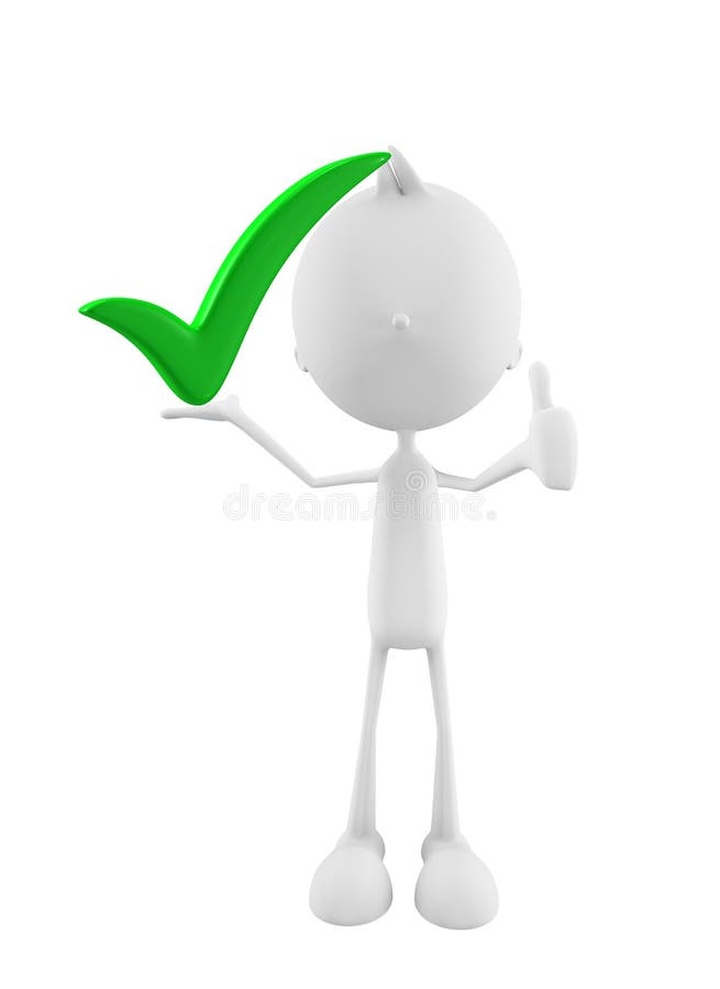 White Character with Right Sign Stock Illustration - Illustration of ...