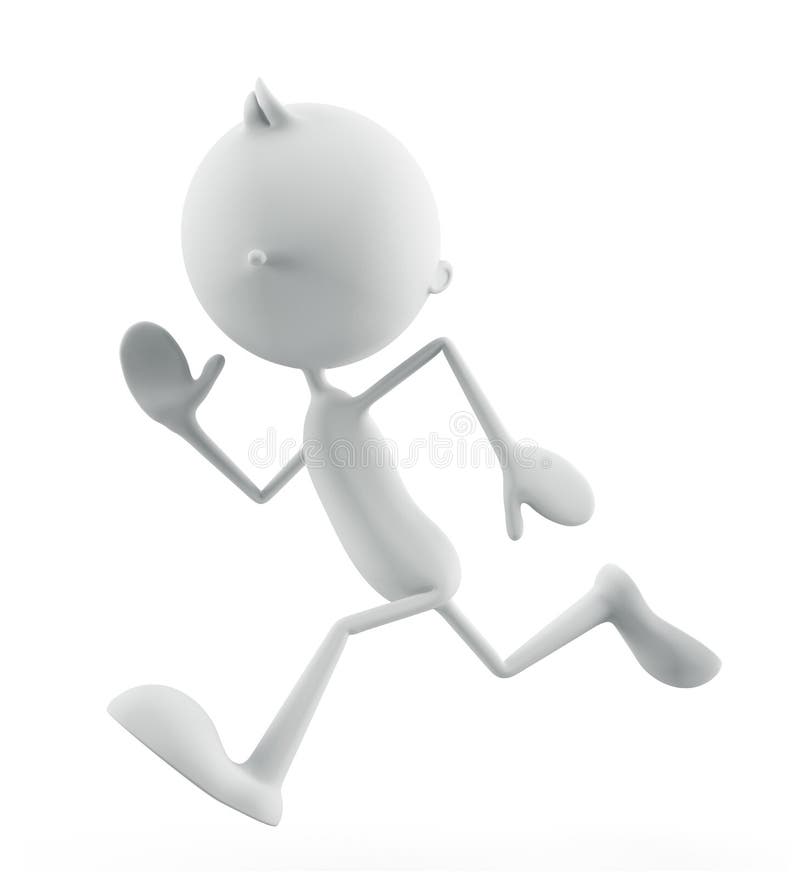 White character with run stock illustration. Illustration of ...