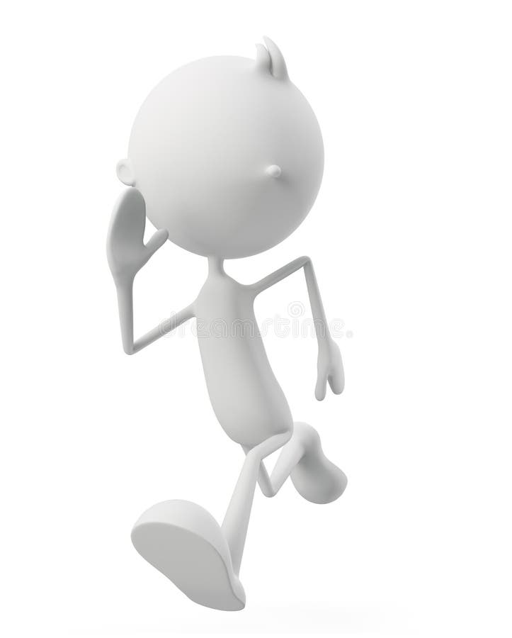 White character with run stock illustration. Illustration of contest ...