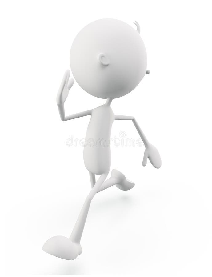 White character with run stock illustration. Illustration of shape ...