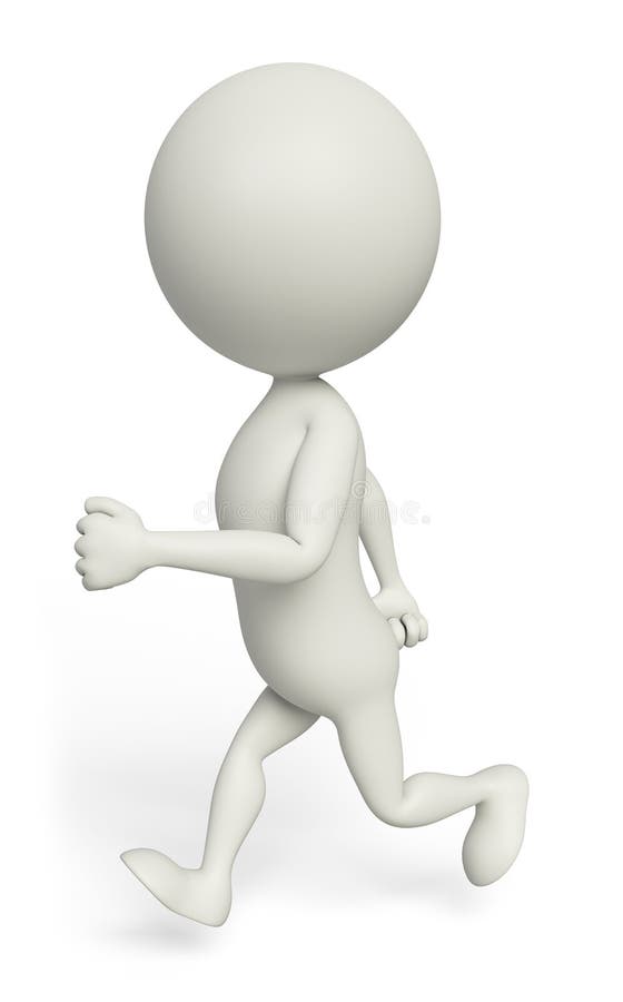 White Character with Running Stock Illustration - Illustration of ...