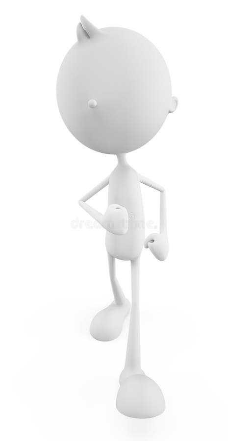 White Character with Running Pose Stock Illustration - Illustration of ...