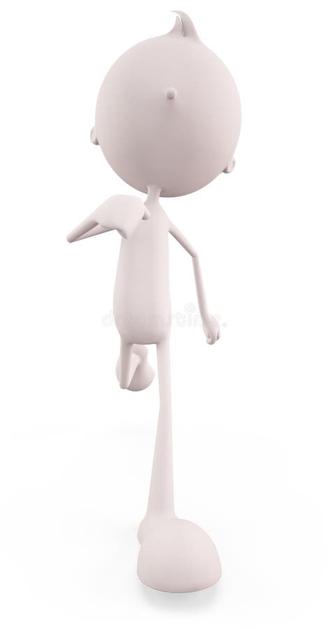 White Character with Running Pose Stock Illustration - Illustration of ...