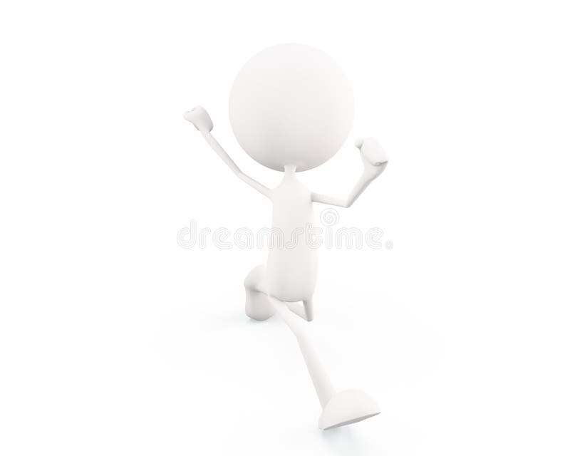 White Character with Running Pose Stock Illustration - Illustration of ...