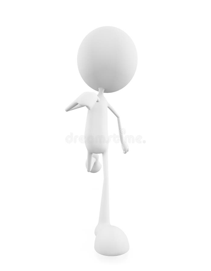 White Character with Running Pose Stock Illustration - Illustration of ...
