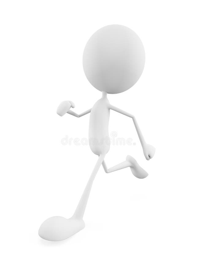 White Character with Running Pose Stock Illustration - Illustration of ...