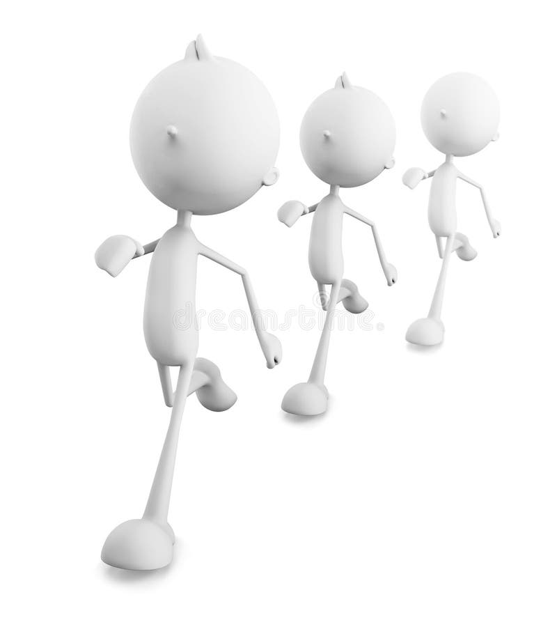 White Character Running Pose Stock Illustration - Illustration of ...