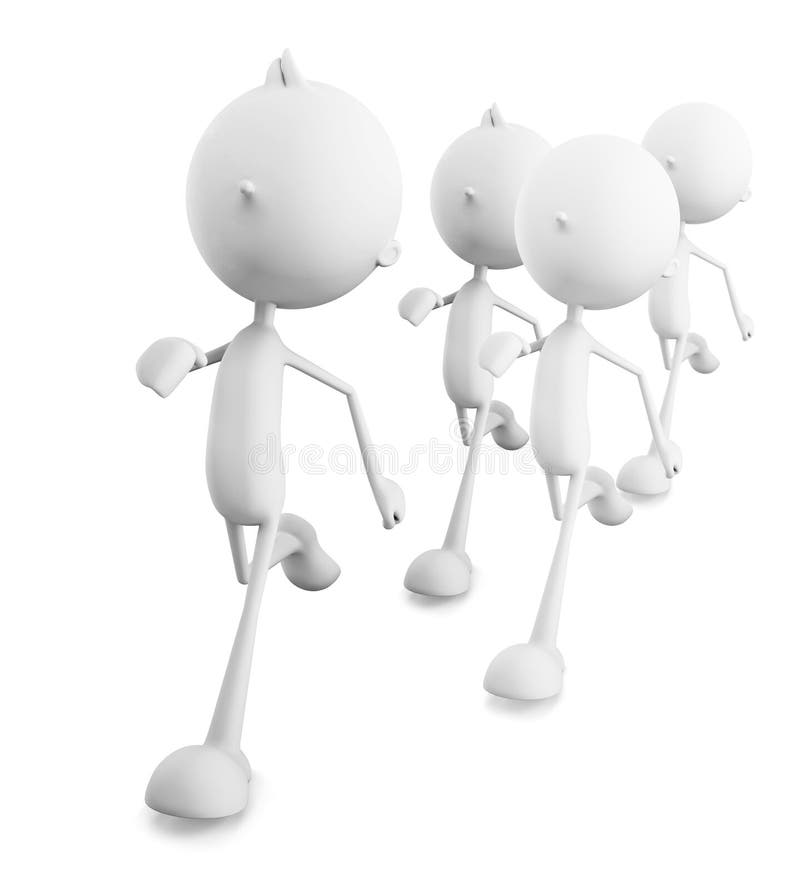 White Character Running Pose Stock Illustration - Illustration of white ...